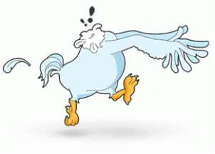 Cartoon Chicken Head Cut Off